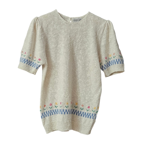 Andrea Gayle | Sweaters | Vintage Andrea Gayle Sweater Floral Linen ...